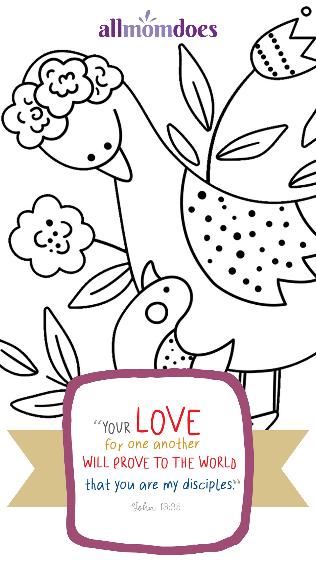 Bible Memory Verse + Coloring Page: John 13:35 | AllMomDoes