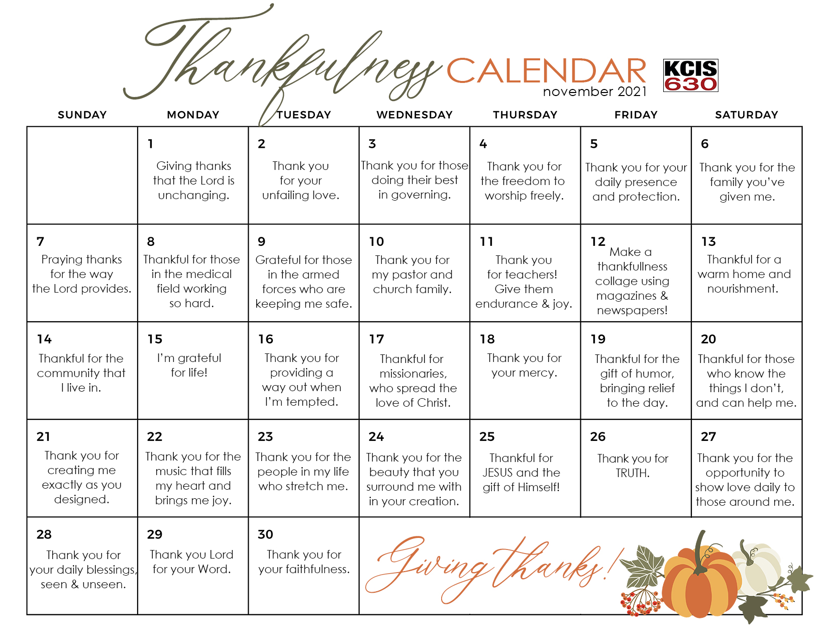Daily Prayer Calendar to Power Up Your Month – November | AllMomDoes
