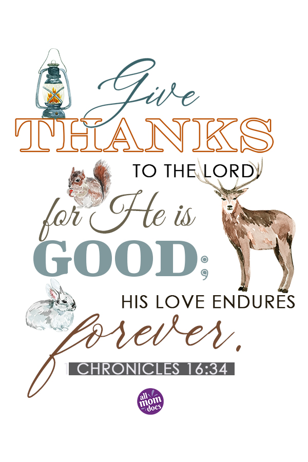 Bible Memory Verse + Coloring Page: 1 Chronicles 16:34 | AllMomDoes