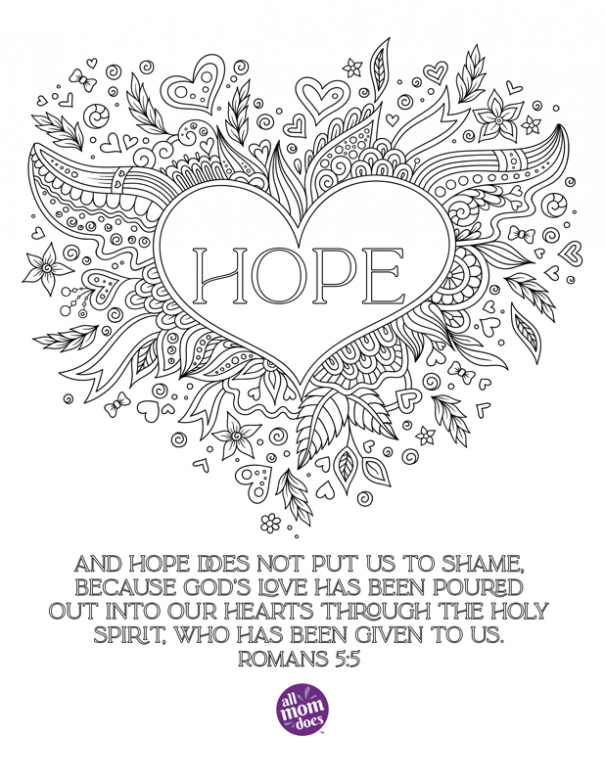 Bible Memory Verse + Coloring Page: Romans 5:5 | AllMomDoes