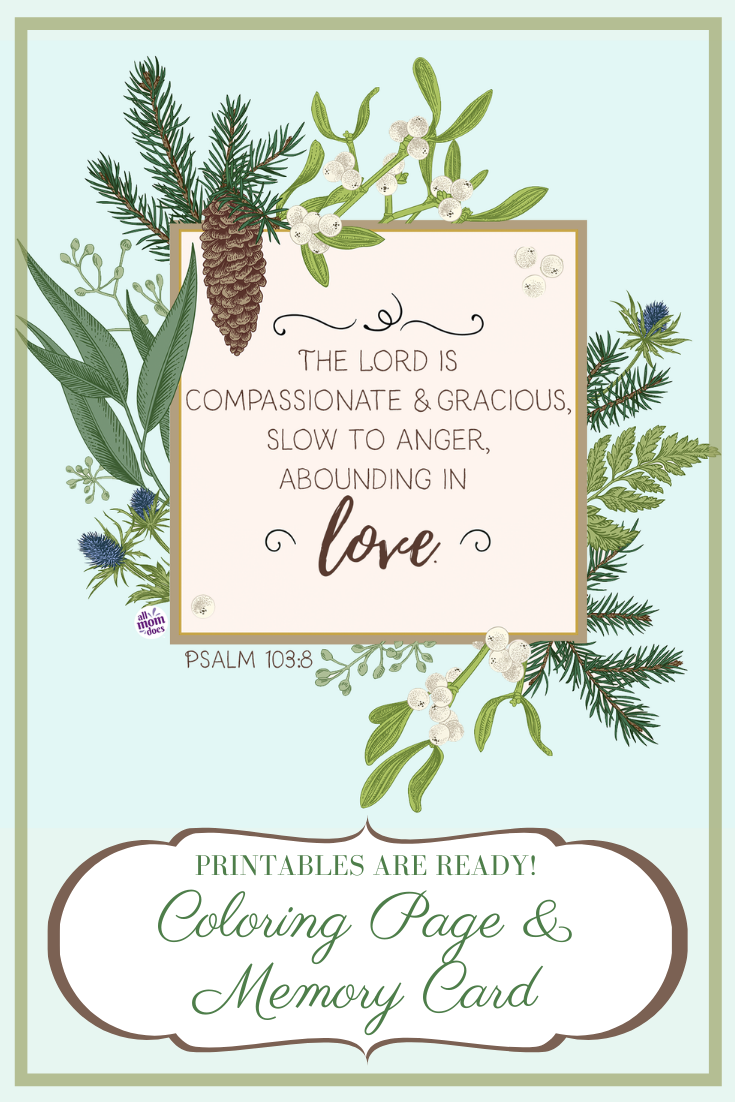Bible Memory Verse + Coloring Page: Psalm 103:8 | AllMomDoes