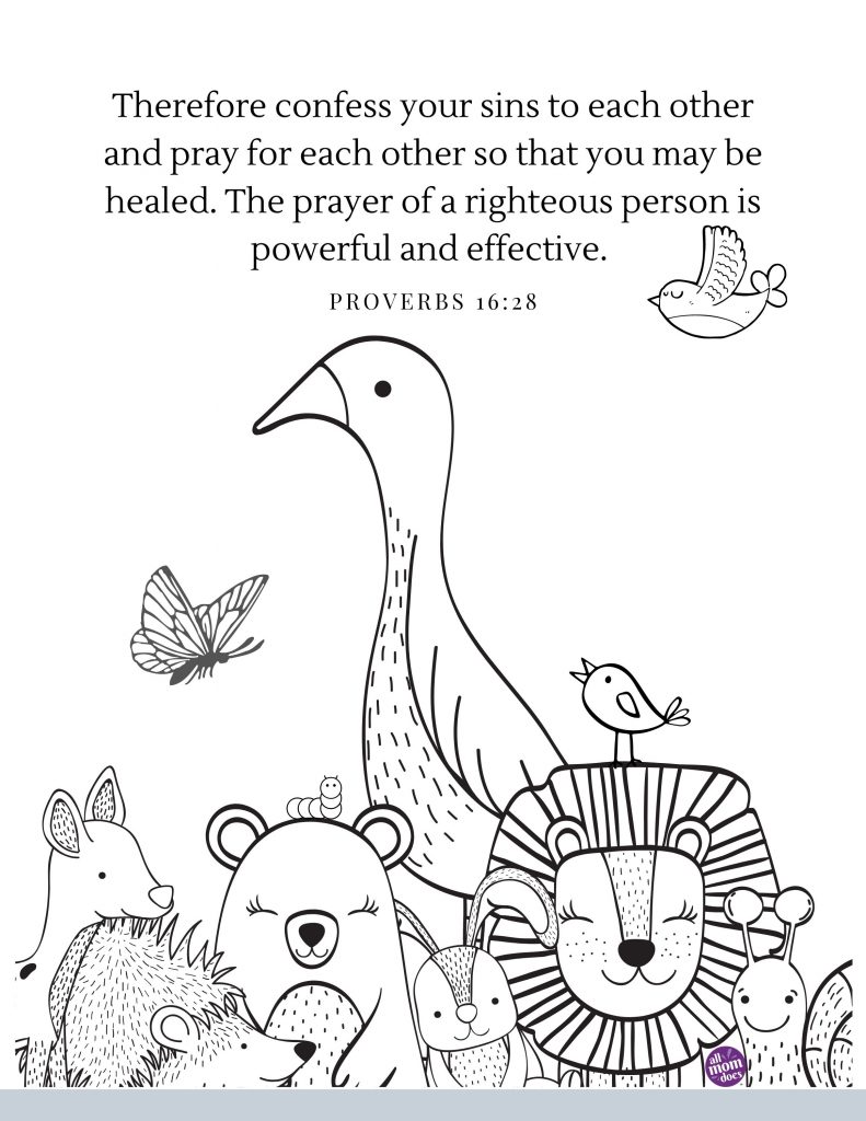 Bible Memory Verse + Coloring Page: Proverbs 16:28 | AllMomDoes